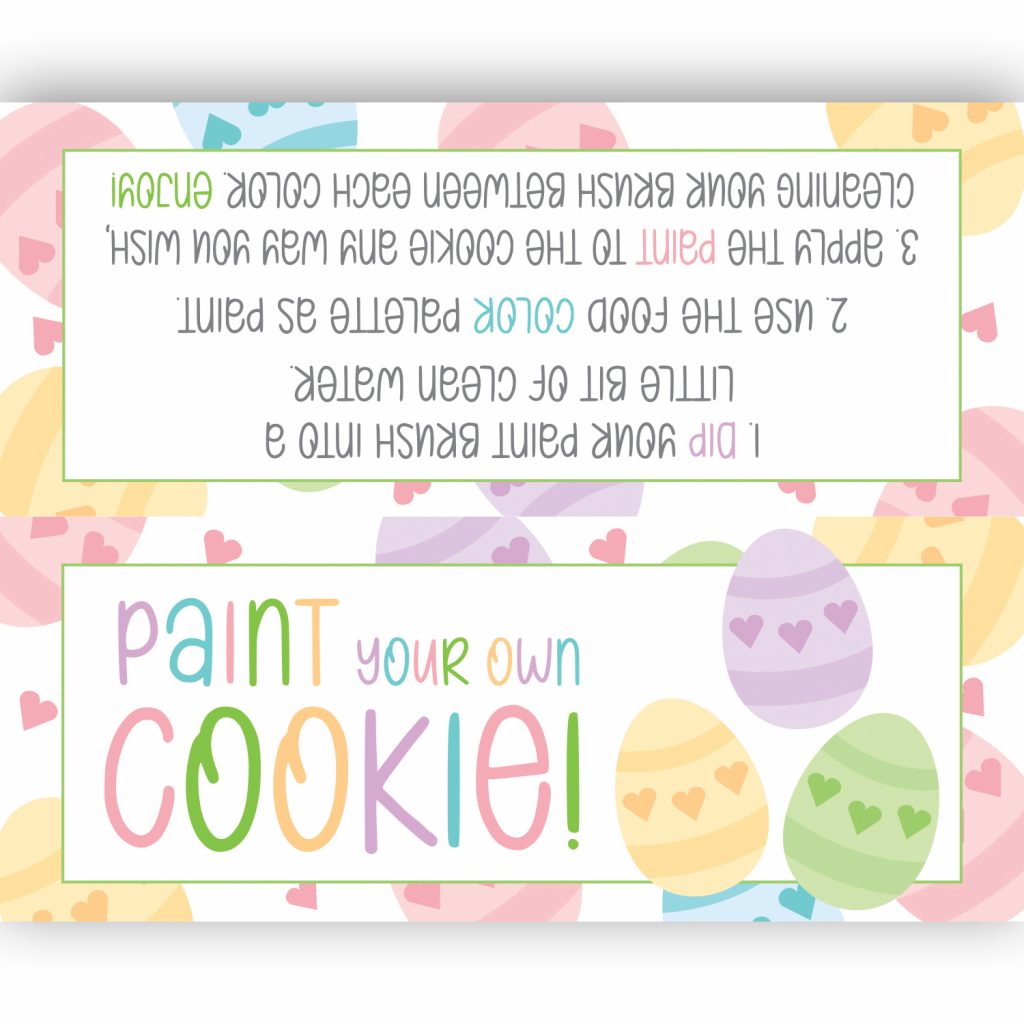 5" Bag Topper "Paint your Own Cookie" Topper - 25 Printed 5" Bag ...