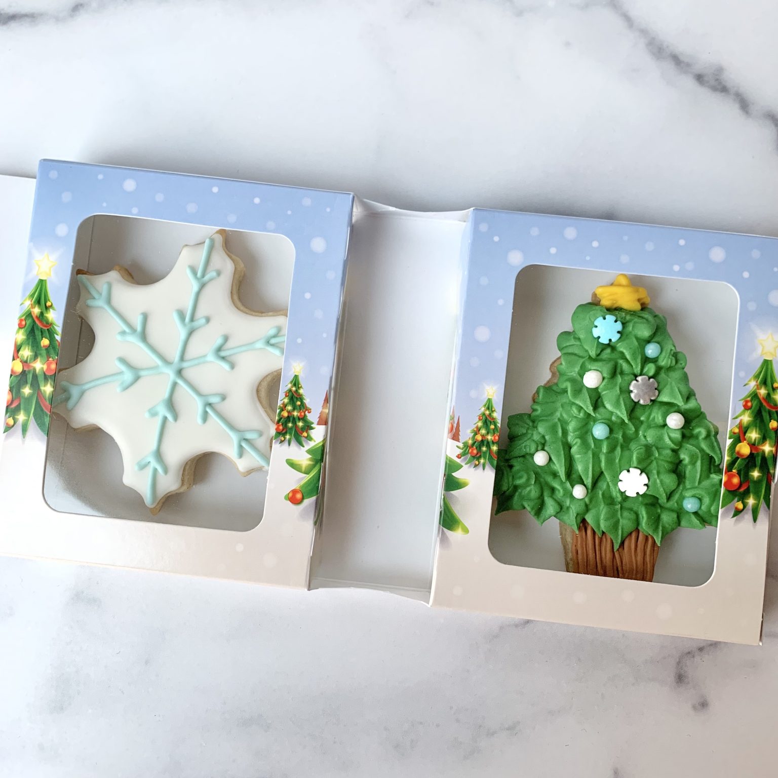 "Season’s Greetings" Double Cookie Box - 4" x 5" x 3/4" Cookie ...