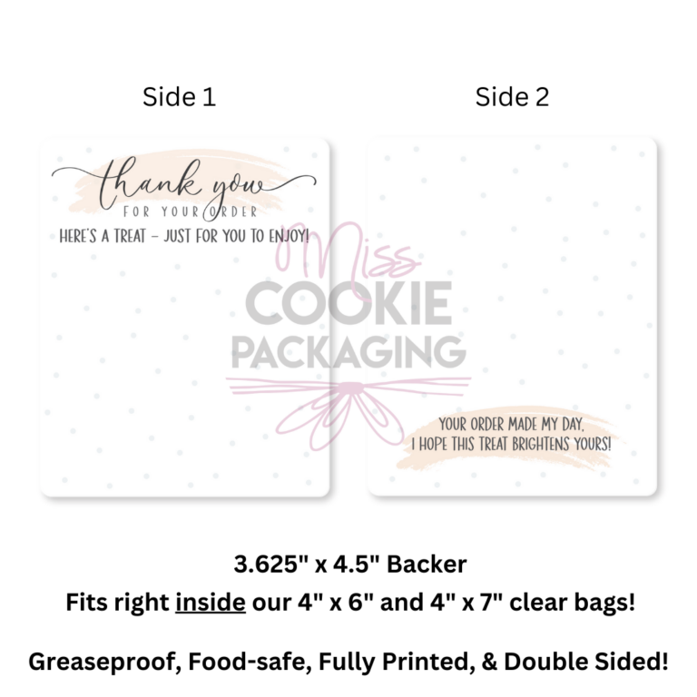 Greaseproof Backer - Car Cookie Thank You Card - 3.625" x 4.5" Backer ...