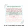 Freezing Instructions Cards - (25) 5” x 5” Printed Cards - Miss Cookie ...