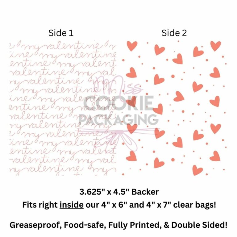 Greaseproof Backer - My Valentine Hearts - 3.625” x 4.5” Backer (for 4 ...