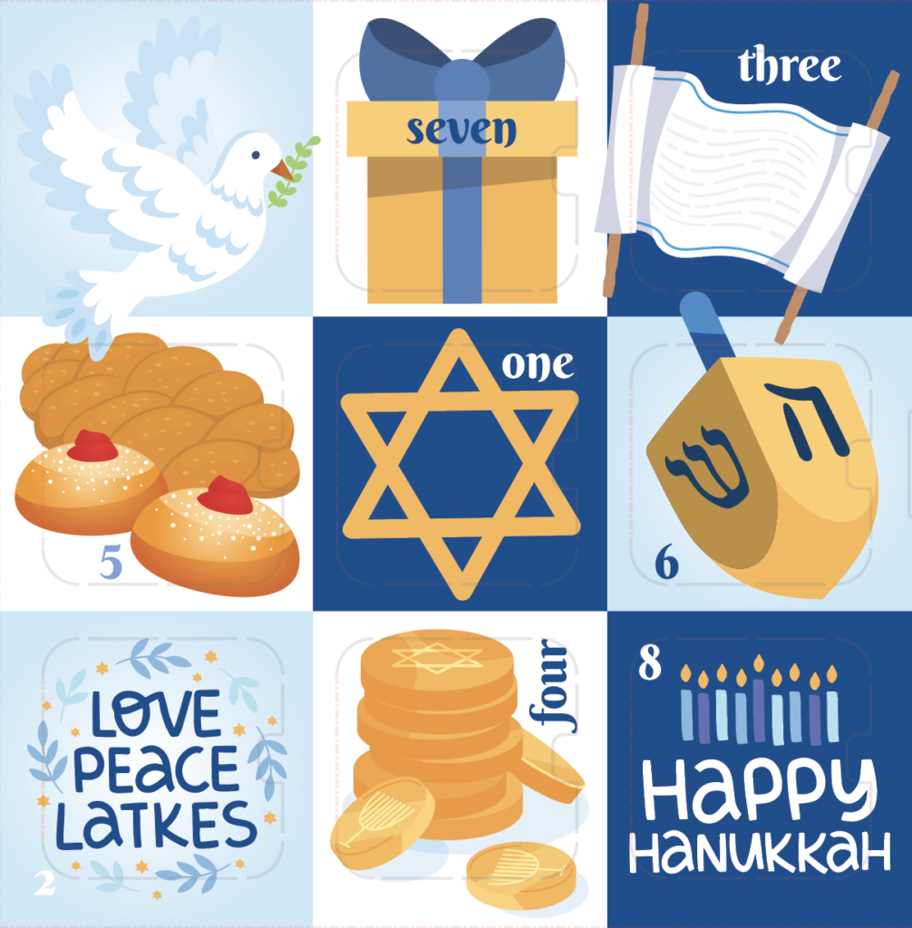 Let's Celebrate Hanukkah Calendar - 8 Day Hanukkah Cookie Calendar ...