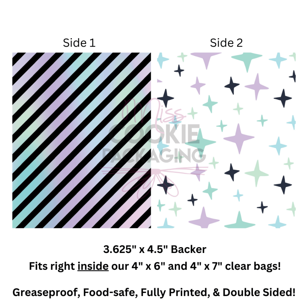 Greaseproof Backer - Holographic Stripes Stars - 3.625" x 4.5" BAG ...
