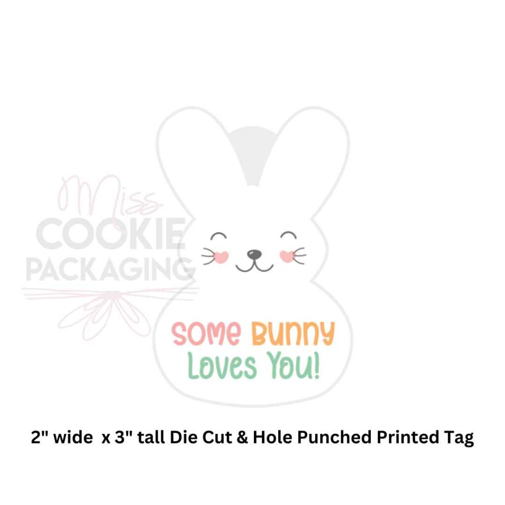 "Some Bunny Loves You!" Bunny Shaped Die Cut Tag – 25 Printed 2" x 3 ...