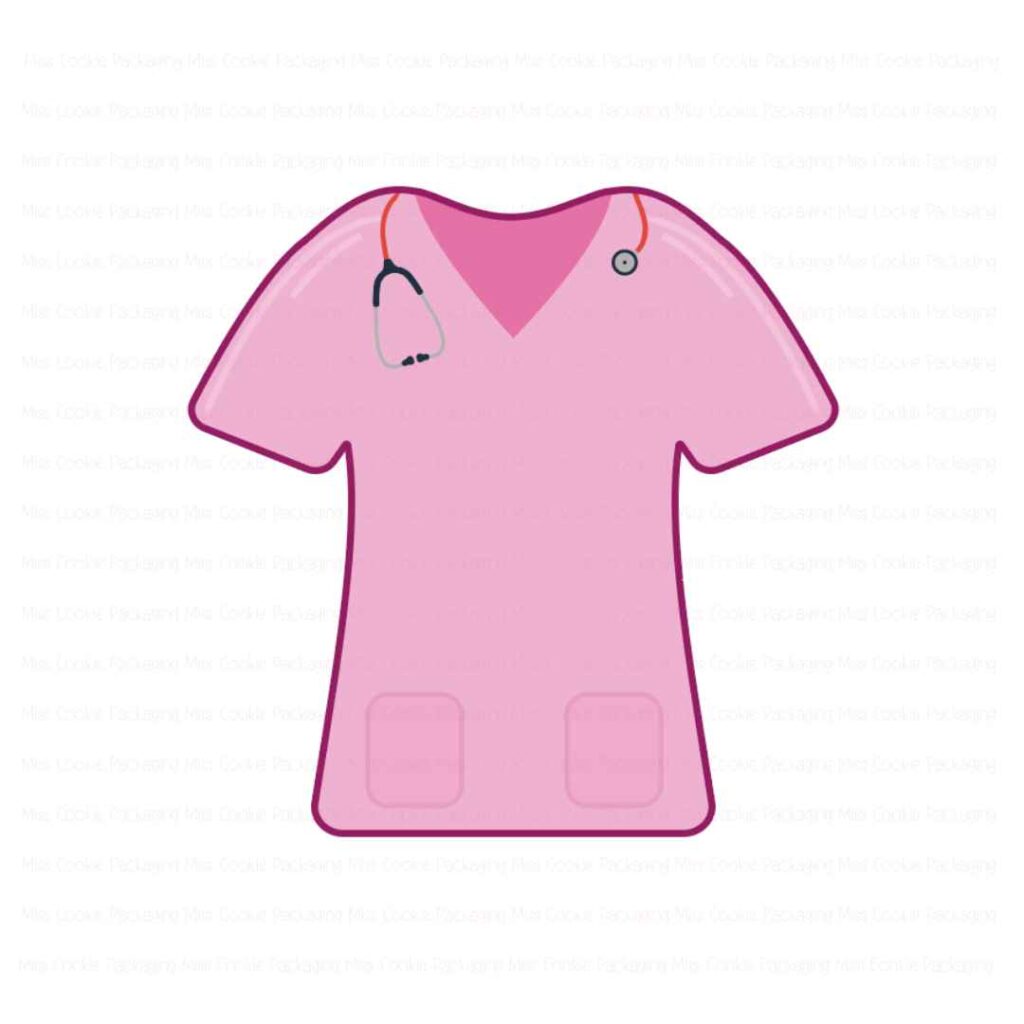 Mini Scrub Shirt - 2" wide x 2" tall Cookie Cutter - Miss Cookie Packaging